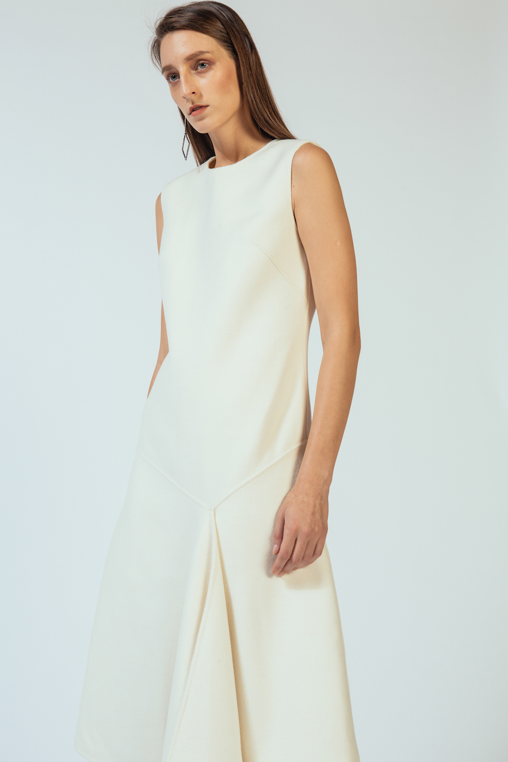 Double-faced wool sleeve-less dress - I M M I