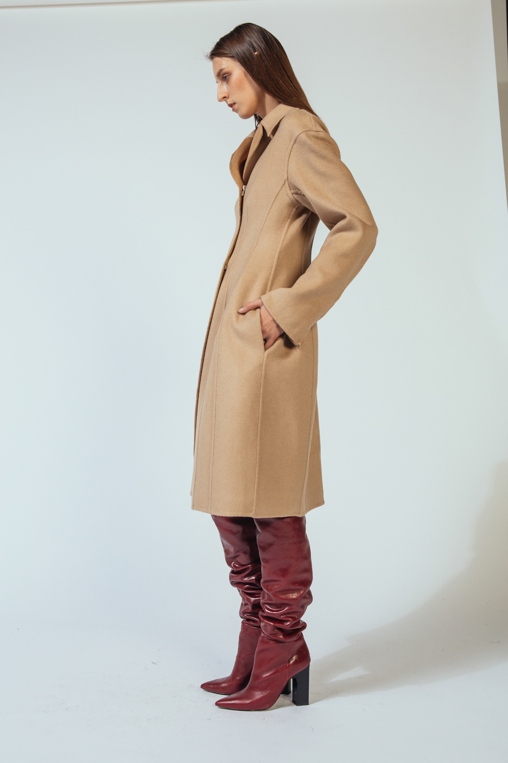 Double-faced wool corset coat - I M M I