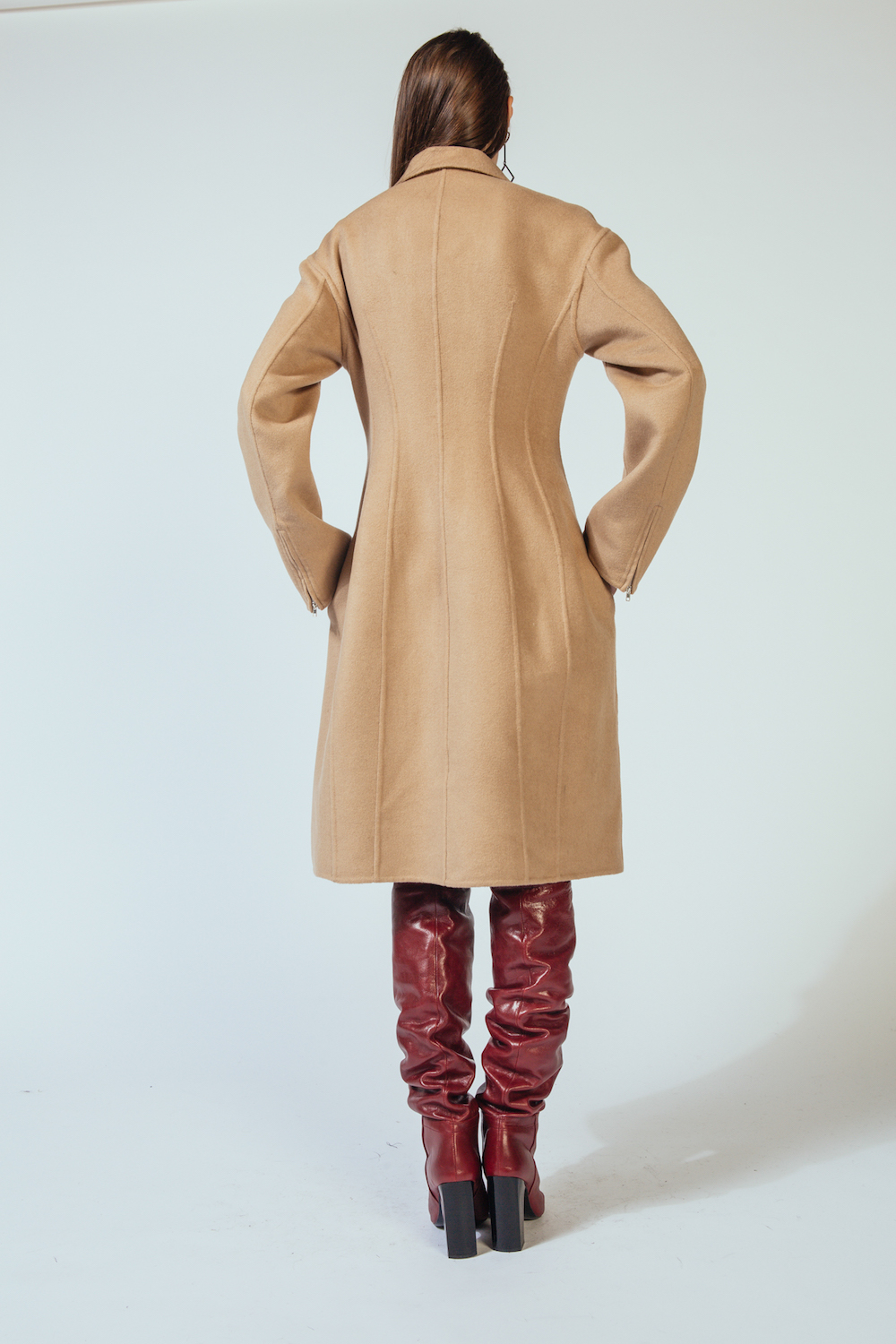 Double-faced wool corset coat - I M M I